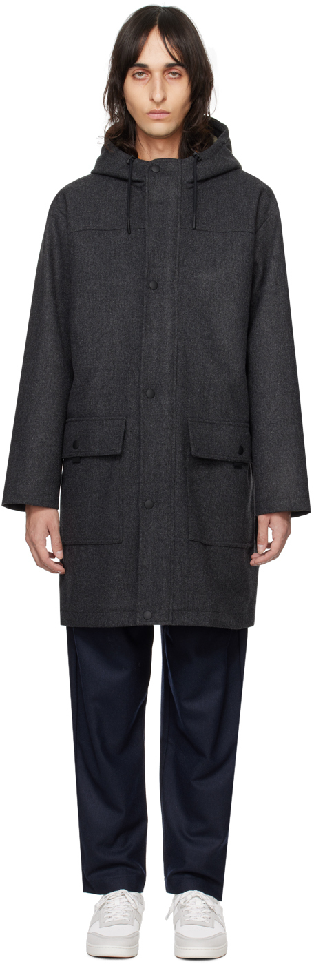 A.P.C. Dave Coat In Lad Anthracite - 60% Off | Editorialist